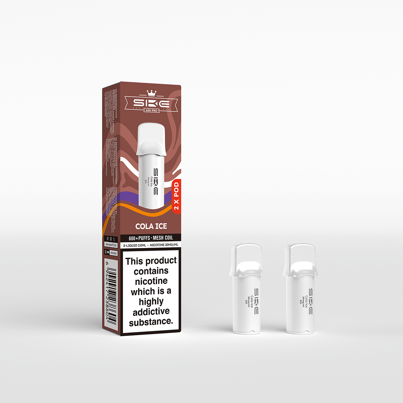 Cola Ice Crystal 600 Pro Prefilled Pods by SKE - 3 for £12